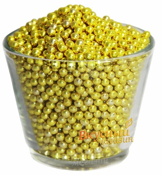 Декор Шарики золотые 3-4 мм. I.D.A.V, 100 гр. (Набор из 3 шт.)