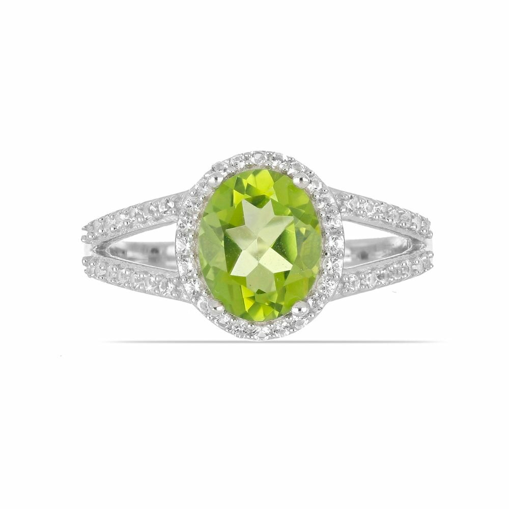 Кольцо, серебро, 925 проба, родирование, топаз, кварц