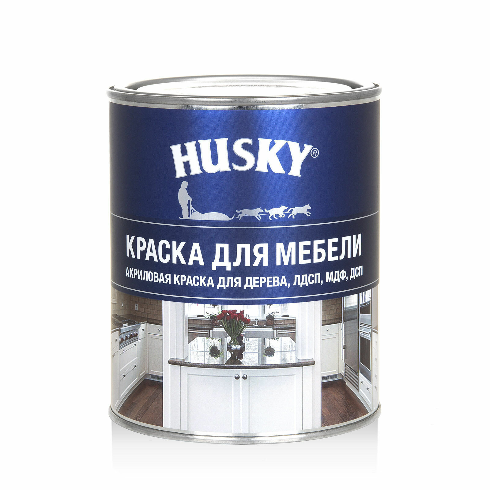 Краска акриловая для мебели HUSKY 0,9 л база С для обновления фасадов и шкафов