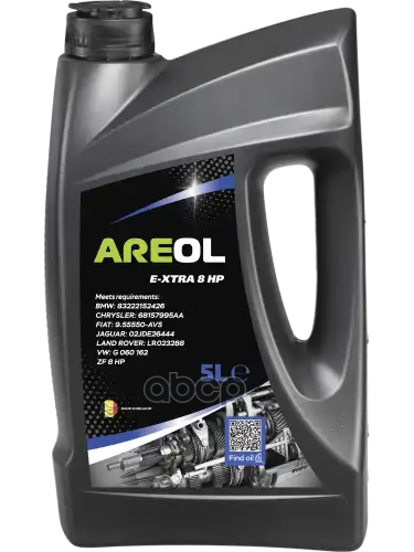 AREOL E -XTRA 8 HP (5L) масло трансм. для АКПП! синт. зелен, аналог Febi 39095ZF 8 HP, BMW 83222152426 AREOL арт. AR154