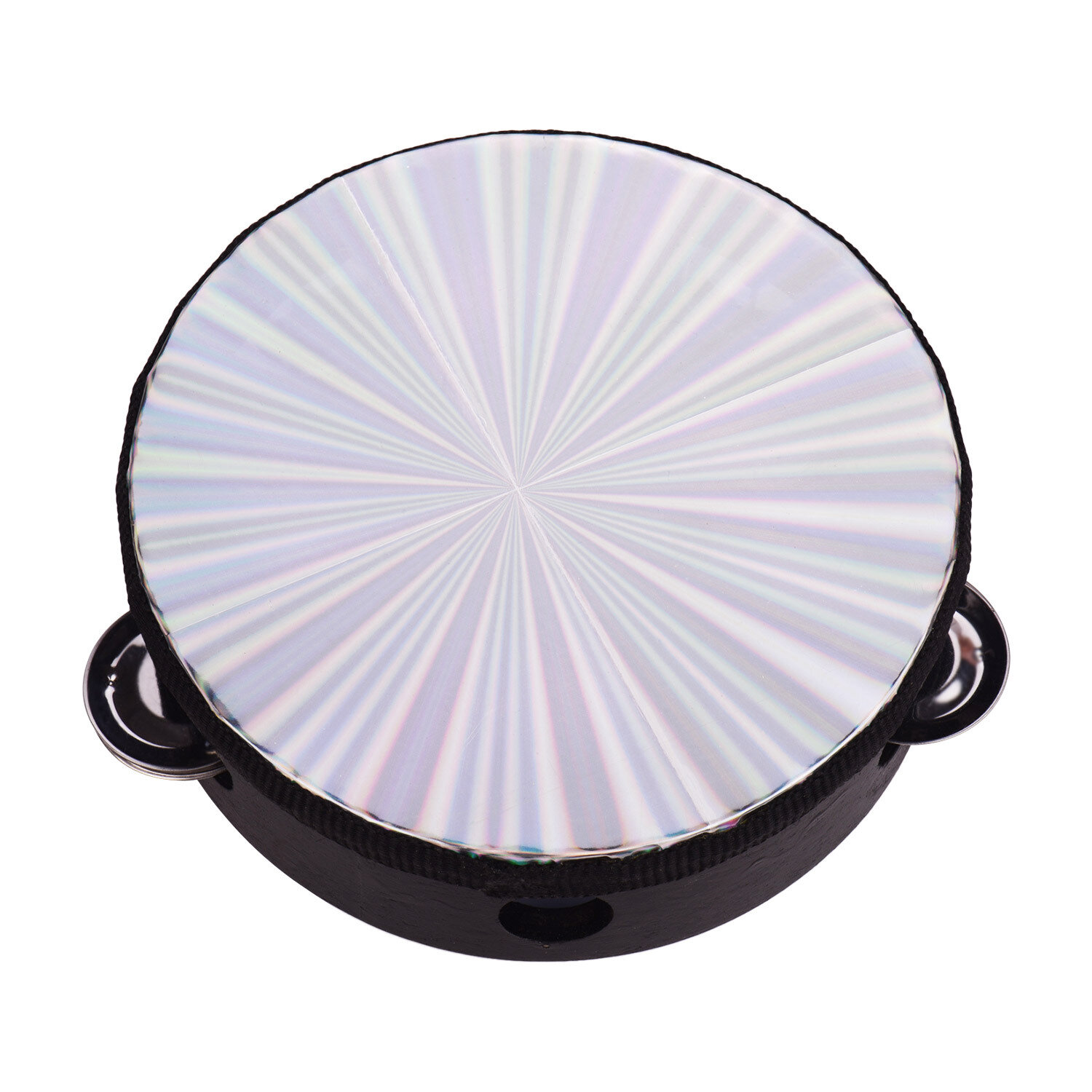 6-дюймовый деревянный светоотражающий бубен, ручной барабан-колокольчик, с однорядными джинглами, для взрослых детей, танцующих и поющих на вечеринке