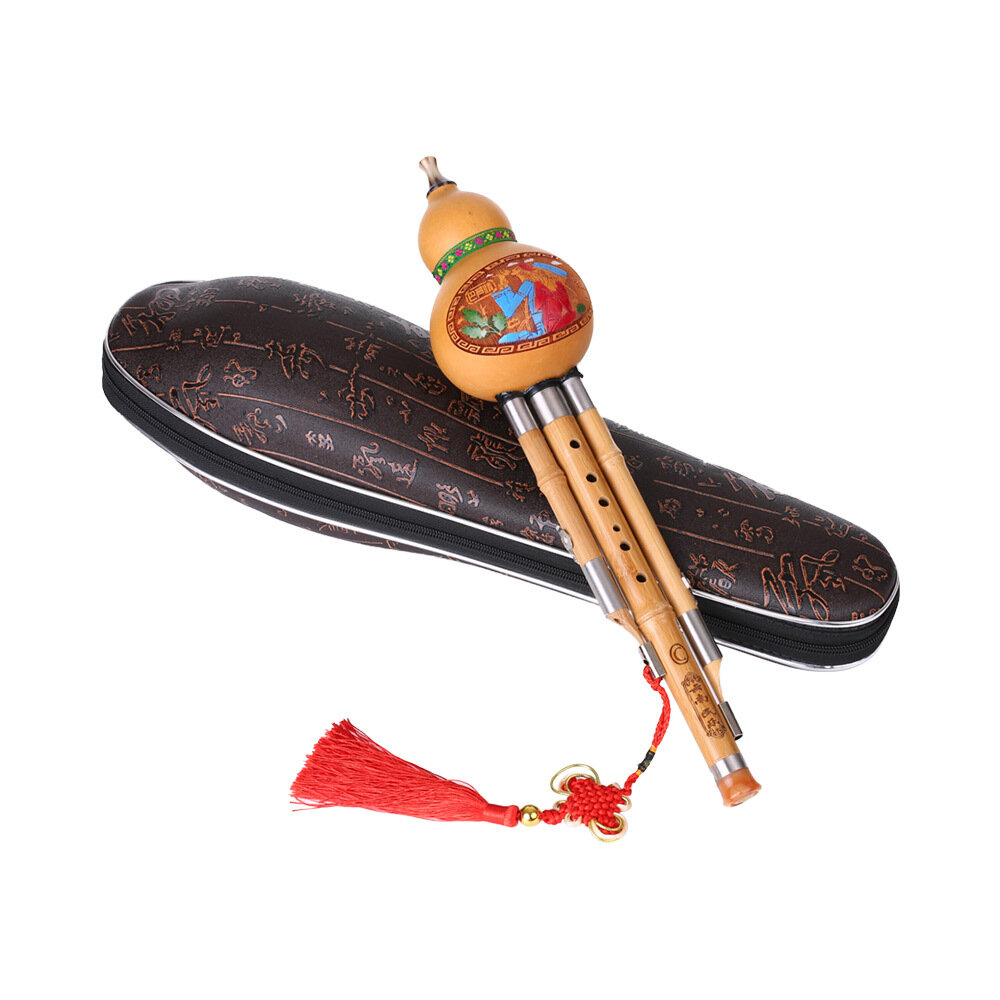 Treble C-Key Hulusi Cucurbit Flute Bottle Gourd Silk Bamboo Pipes Китайский традиционный