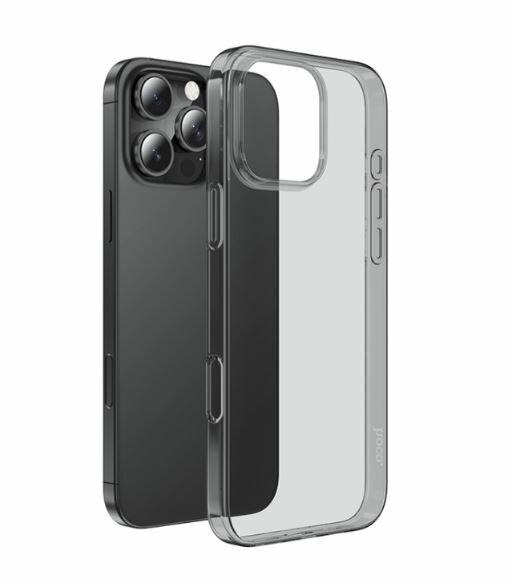 Силиконовый чехол Hoco Light series TPU case for iP16 Pro Max, прозрачно-черный