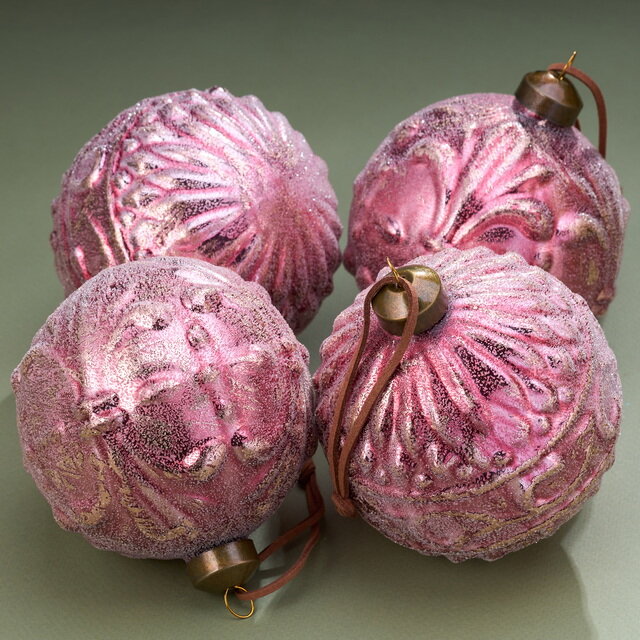 Елочные шары Bellona 10 см, 4 шт, стекло, Winter Deco, 4060382-набор