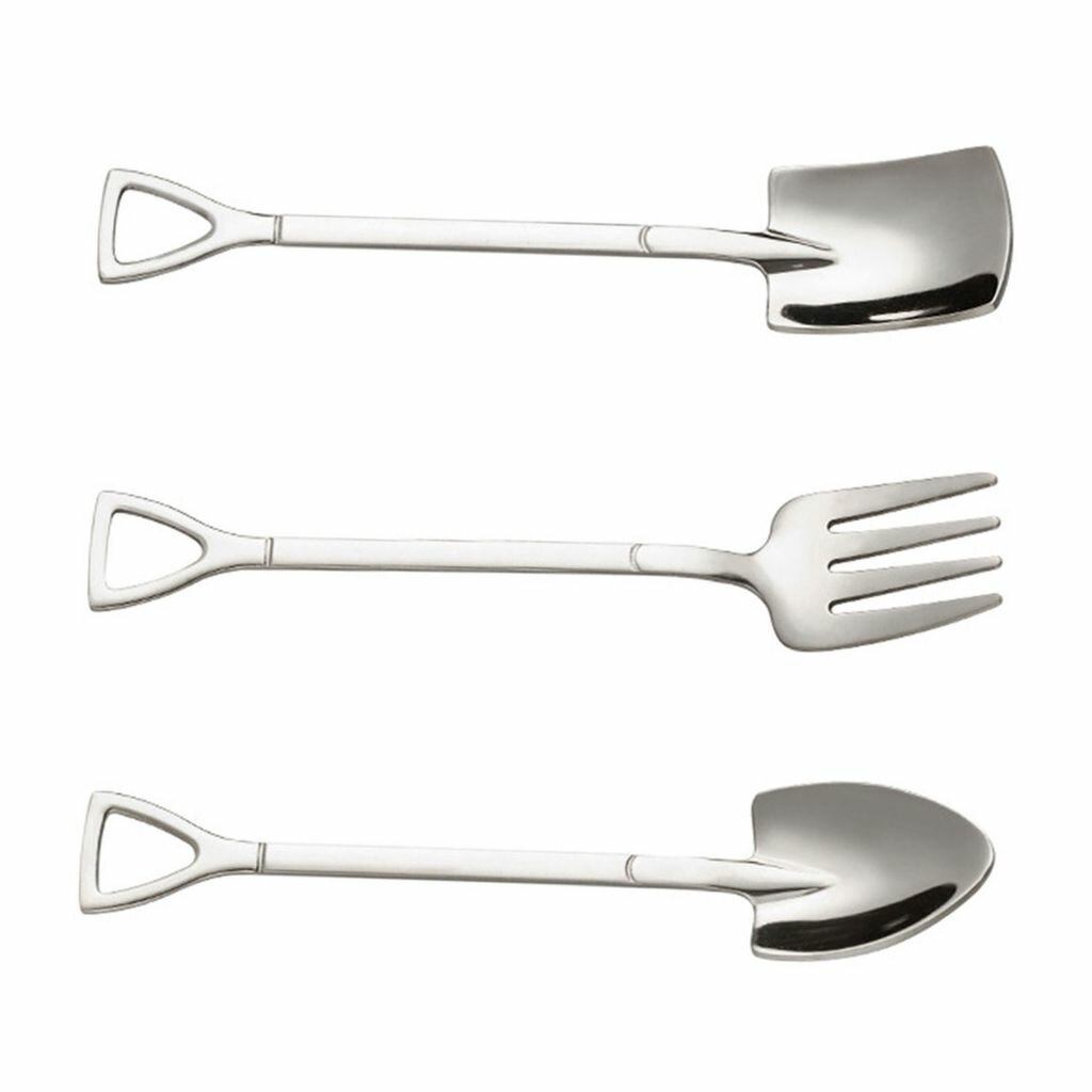 (набор из 3 предметов) Ложка-лопатка для арбуза нержавеющей стали-серебристая