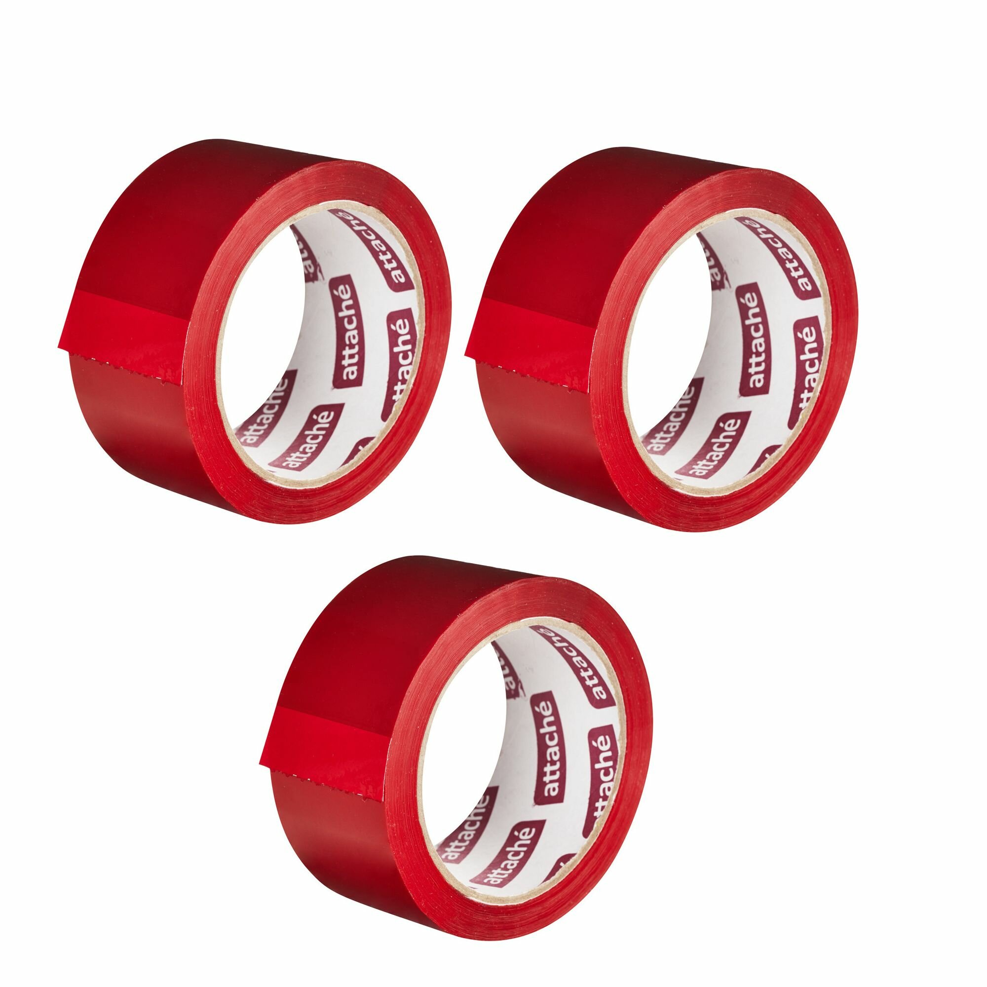 Attache Клейкая лента упаковочная, 48мм х 66м, 45мкм, красный, 3 уп.
