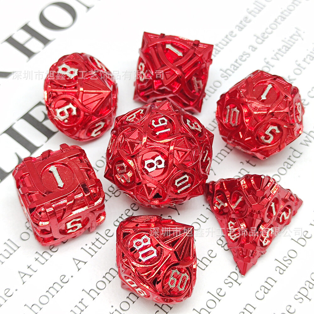 Кубики D20, D10, COC, D&D, Cthulhu Running Group, настольные игры, металлические, красные