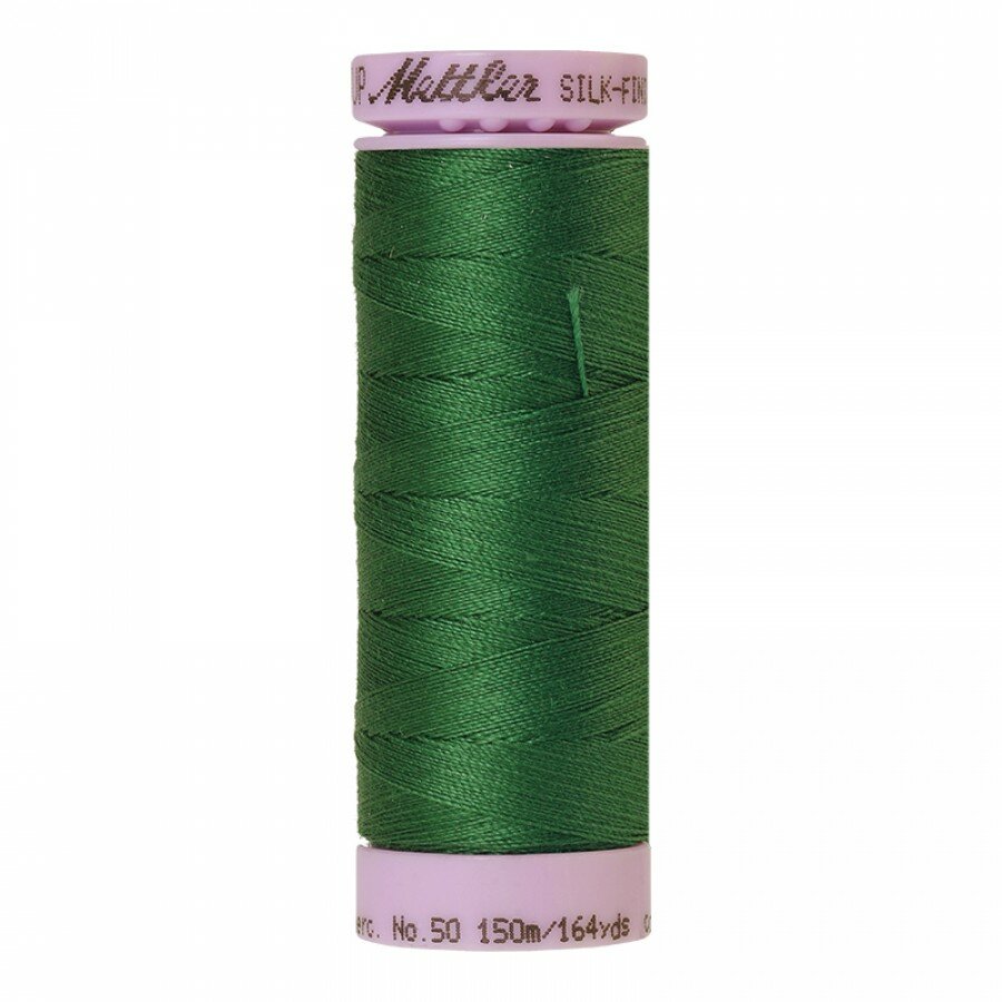 Нить для машинного квилтинга SILK-FINISH COTTON 50, 150 м 1097 Bright Green