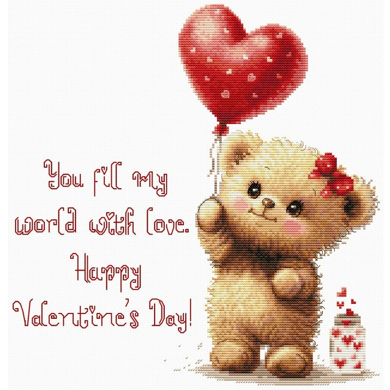 Набор для вышивания Luca-S #B1424 My Heart (Мое сердце), Счетный крест, 24 х 25 см