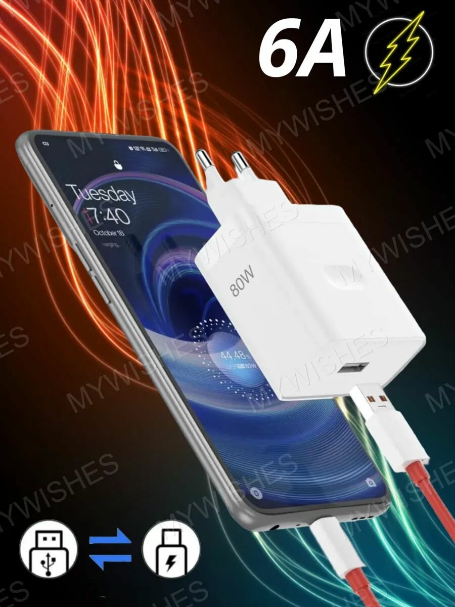 Зарядное устройство для 80w + кабель usb - type-c — фото 1