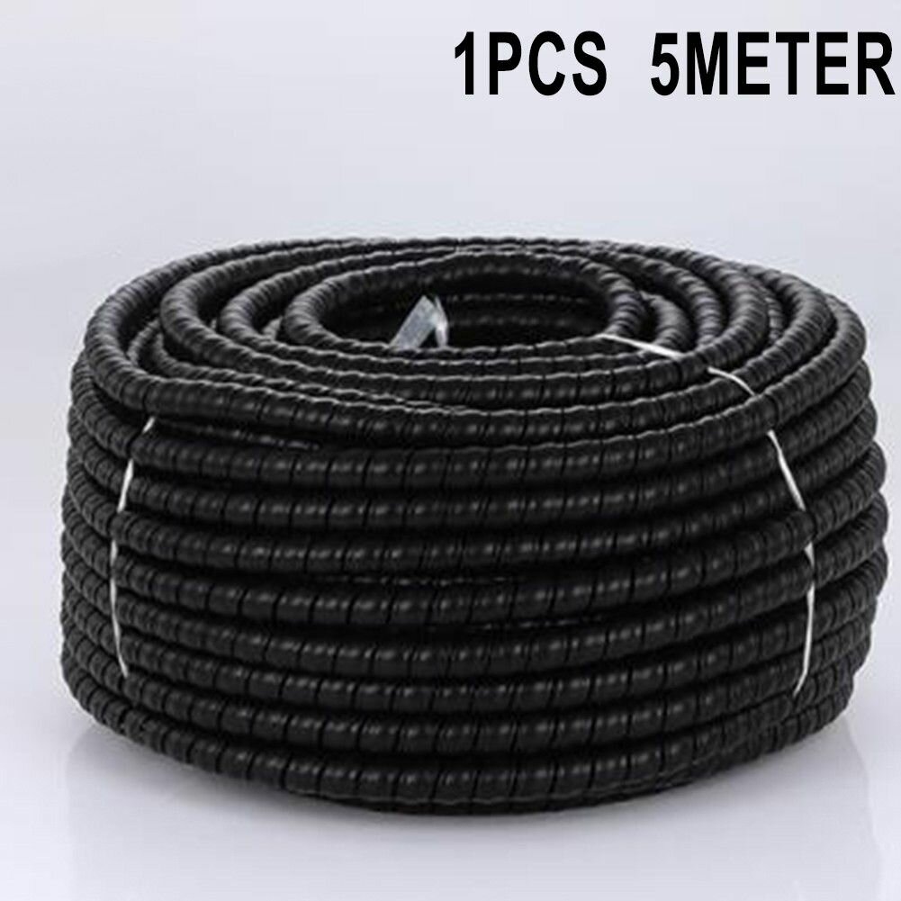 1ШТ Черный Защитный Кожух Гидравлического Шланга/Защита Кабеля/Спирально Намотанный 5 м D-8/10/12 мм