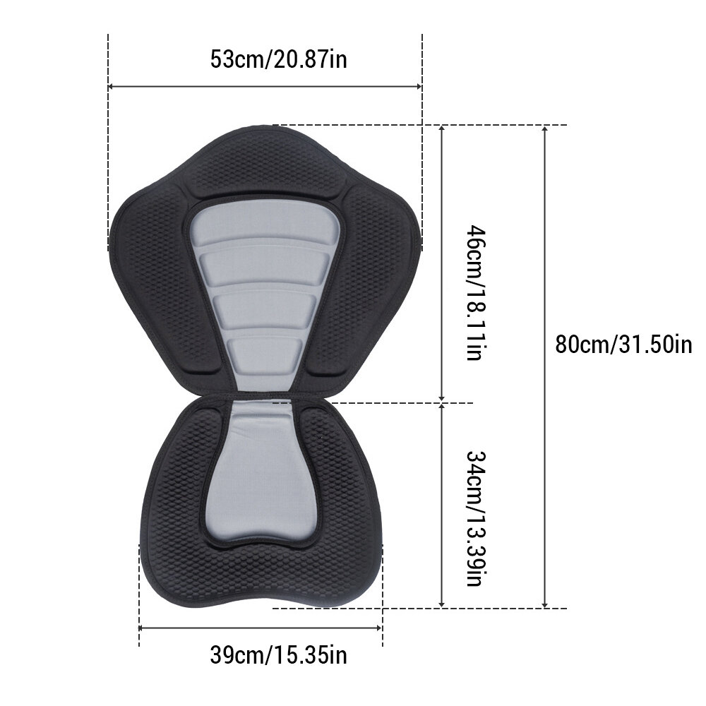 Подушка для сиденья каяка из вспененного ЭВА с поддержкой спины, удобная подушка для сиденья лодки для каяка/каноэ/SUP с регулируемыми ремнями, мягкое сиденье для каяка