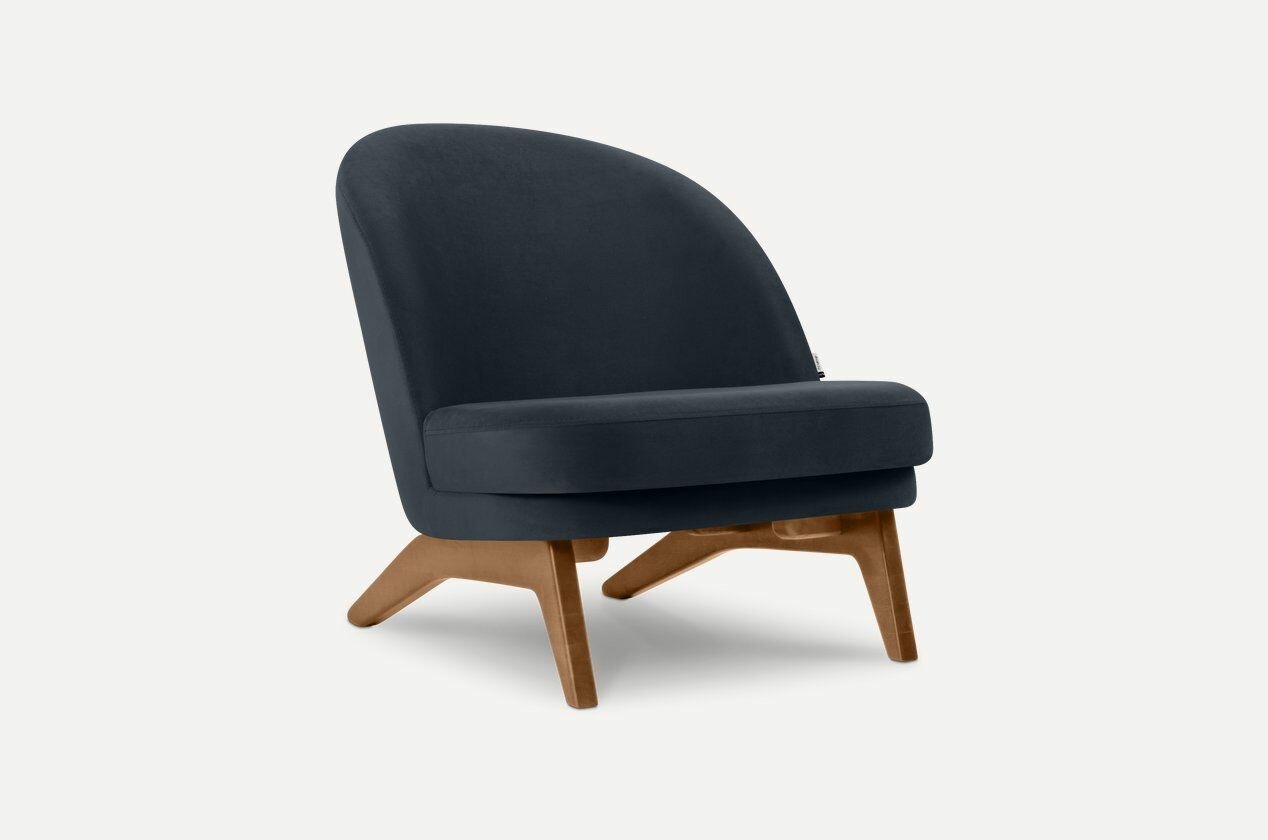 Кресло в гостиную мягкое Divan.ru Пайл Barhat Night, темно-серый, велюр, без подлокотников