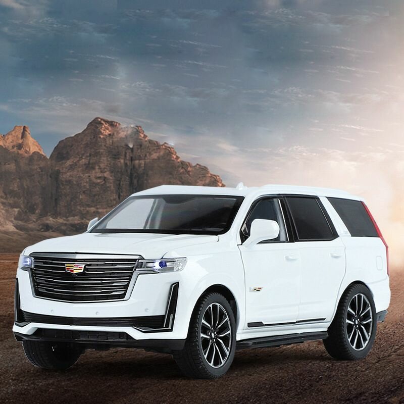 Машинка металлическая Cadillac Escalade (1/24)инерционная с открывающимися дверьми, капотом и багажникомсо световыми и звуковыми эффектами