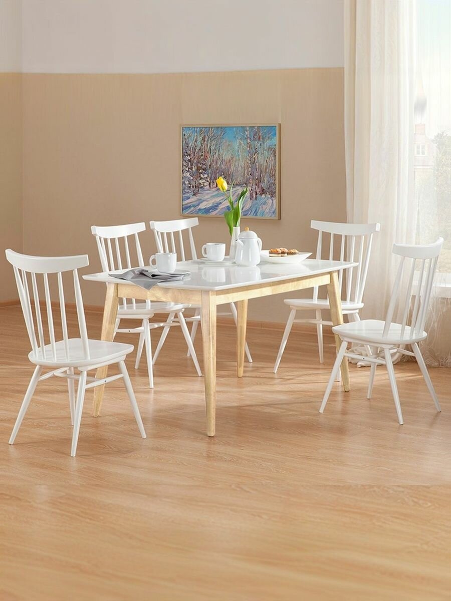 Стол раздвижной "Самурай-2 900х(1500-2000)" (Лайт), Массив березы, Полуовальный, 4ножки, ЭкоМебель