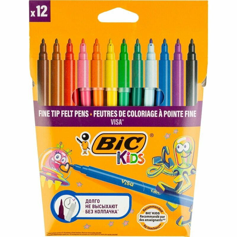 Фломастеры 12цв, Bic, 888695
