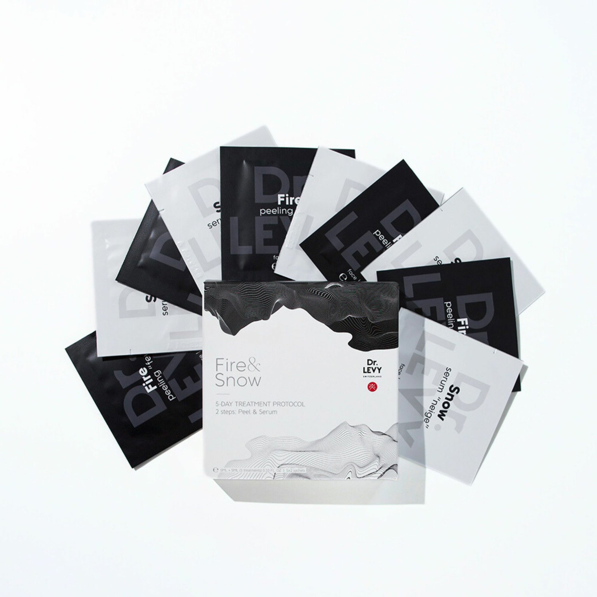 2-ступенчатый набор интенсивных средств для сияния кожи (мини-формат) Dr. LEVY Fire & Snow 5-Day Treatment Protocol 2 steps: Peel & Serum 5ml x 5ml (5 treatment)