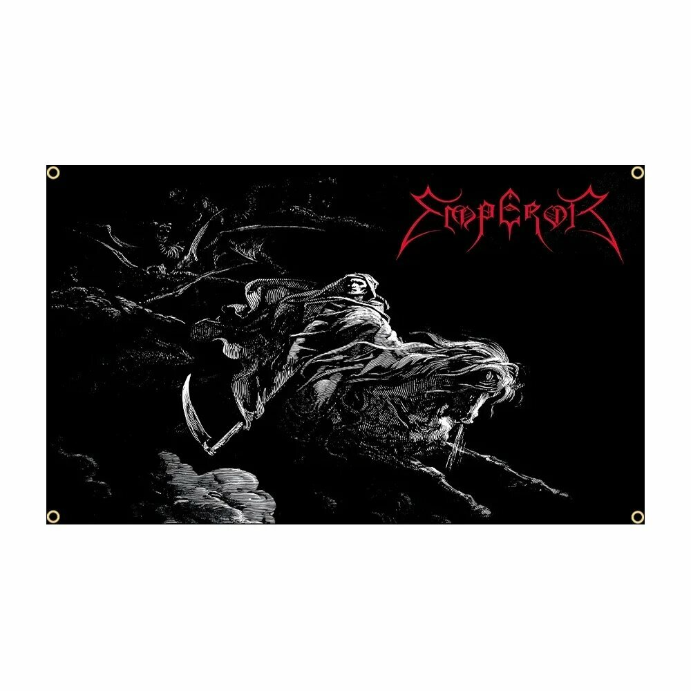 Черный металлический оркестр императоров флаг из полиэстера 90x150см Черный, 150x240cm, DT250326000103