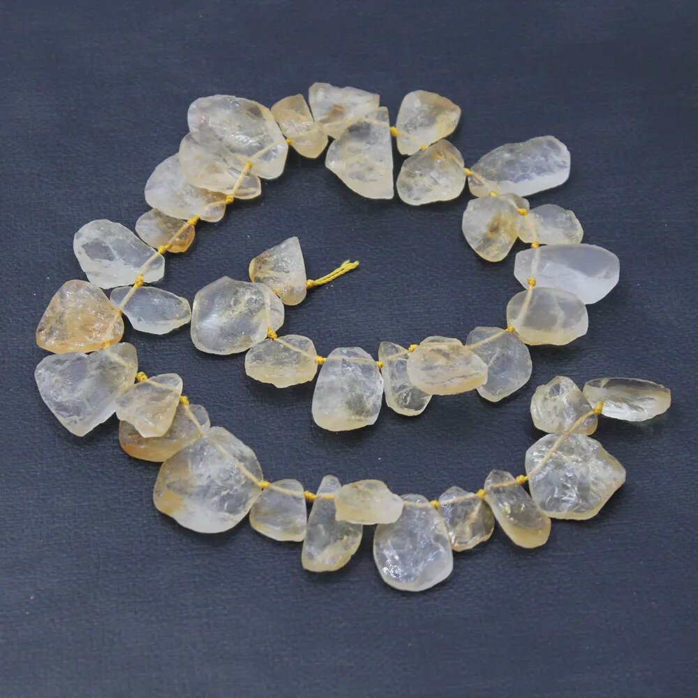 APDGG натуральный желтый топаз цитрин грубый самородок драгоценный камень свобода бусины нить для ожерелья изготовление ювелирных изделий своими руками