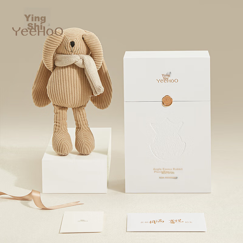 YEEHOO Children's Plush Toy Rabbit Doll, Baby Comforting Toy, Infant Soothing Toy, Birthday Gift for First Birthday, Women's Day Gift for 38-Year Goddess