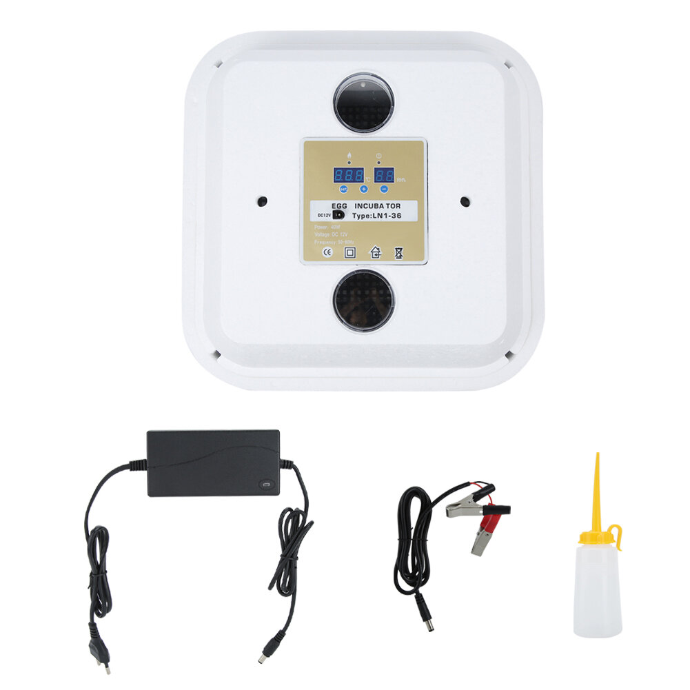 Интеллектуальный инкубатор с 36 яйцами, курицей и уткой, полуавтоматический интеллектуальный инкубатор с контролем температуры, вилка европейского стандарта, 100-240 В ()
