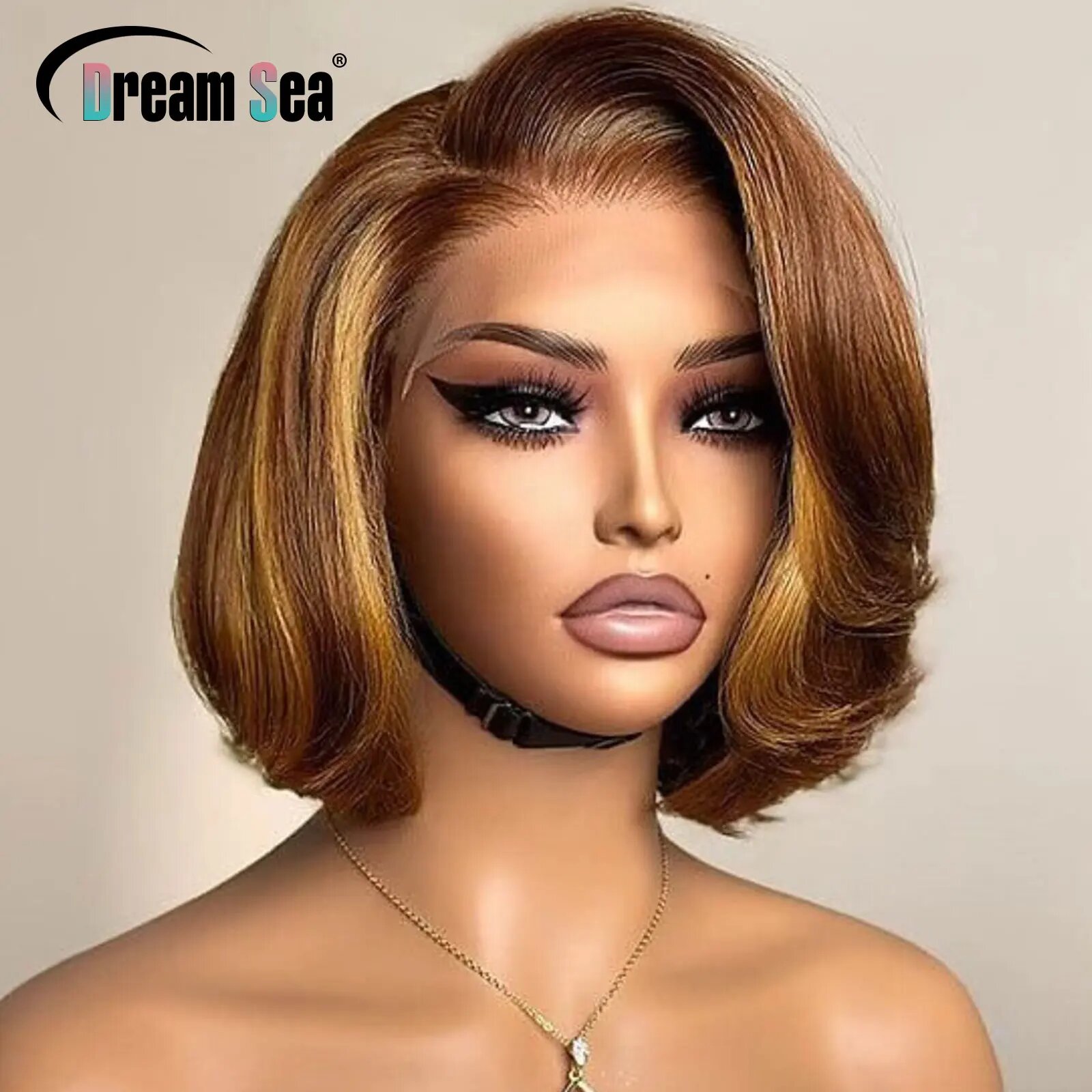 Светлый Парик Боб С Кружевной Передней Частью, Короткий Парик Пикси Из Натуральных Волос, Плотность 200%, 13x4, Боковая Часть