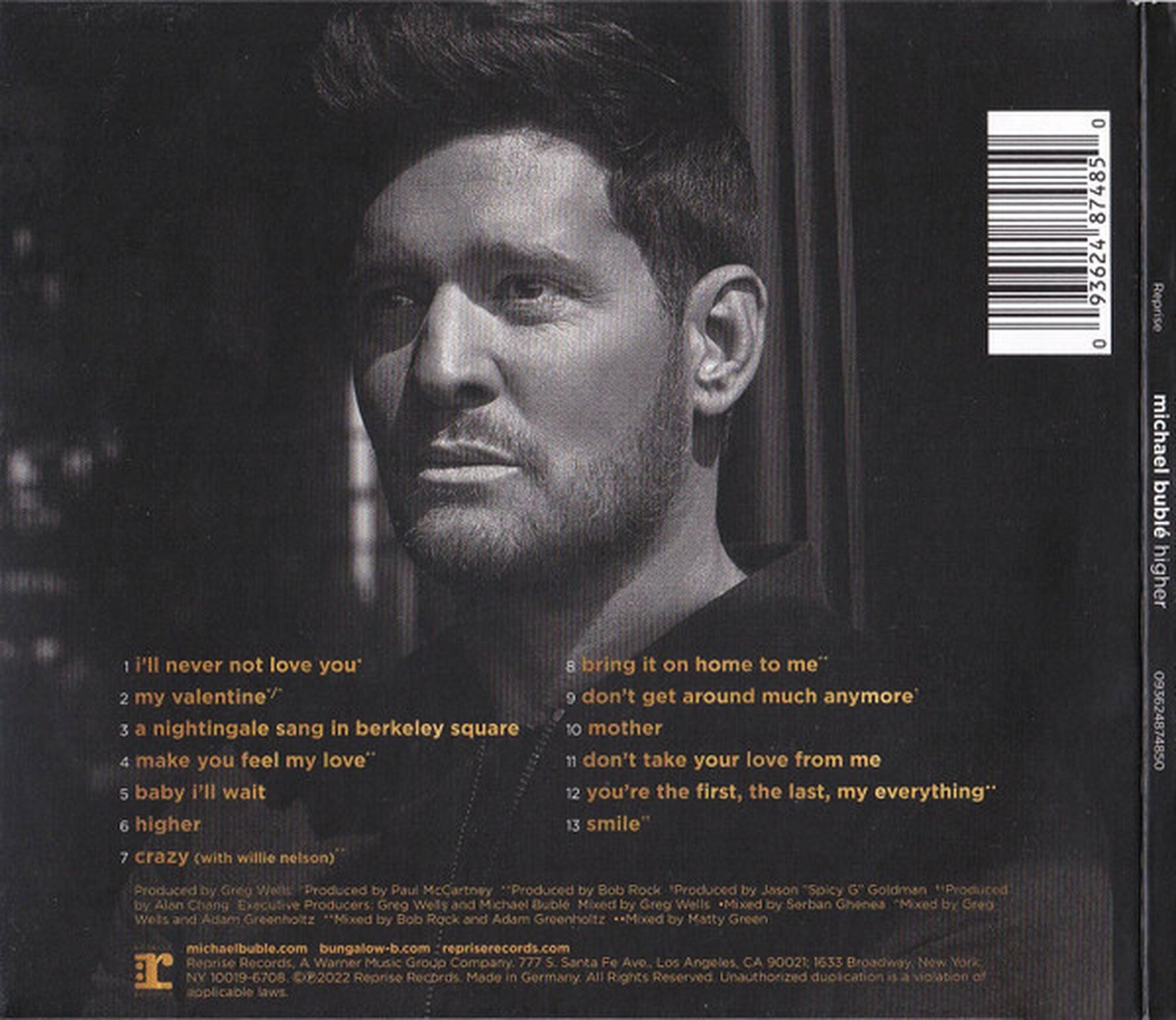 Музыкальный диск Michael Buble Higher, CD, Smooth jazz, Reprise Records, 2022 — фото 1