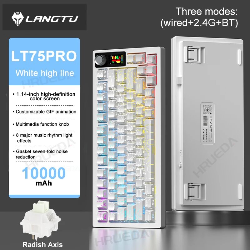 Langtu LT75PRO Механическая Клавиатура 2.4G Беспроводная Radish Axis