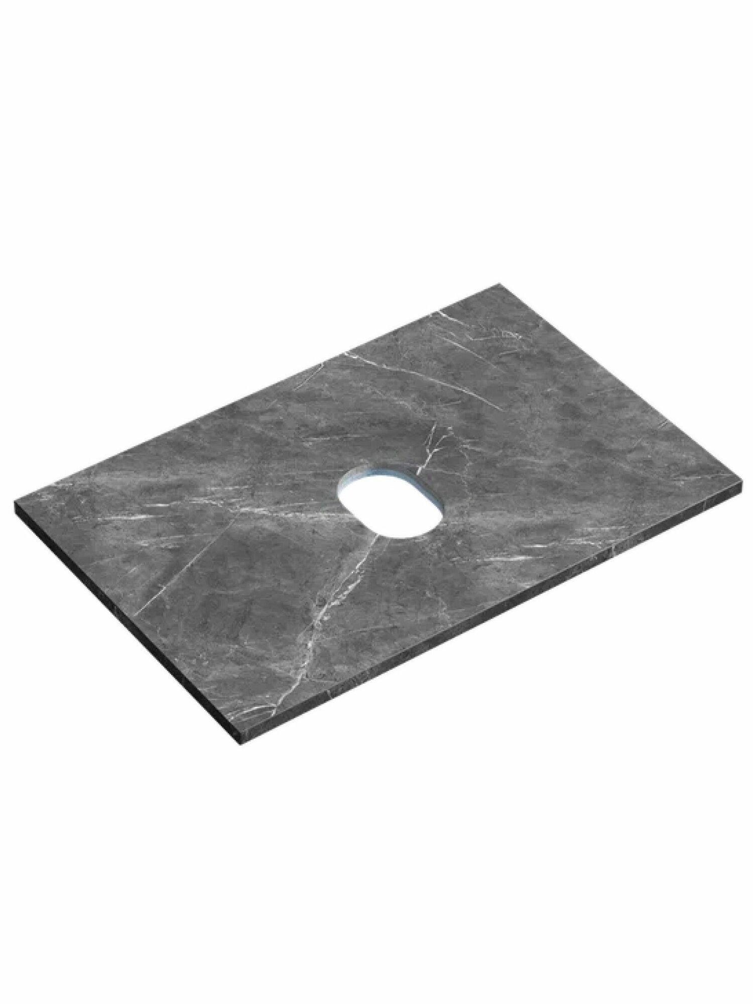 Столешница для ванной Sancos TT70A1, 70×46 см, керамогранит, черное небо (black sky), без отверстия под смеситель
