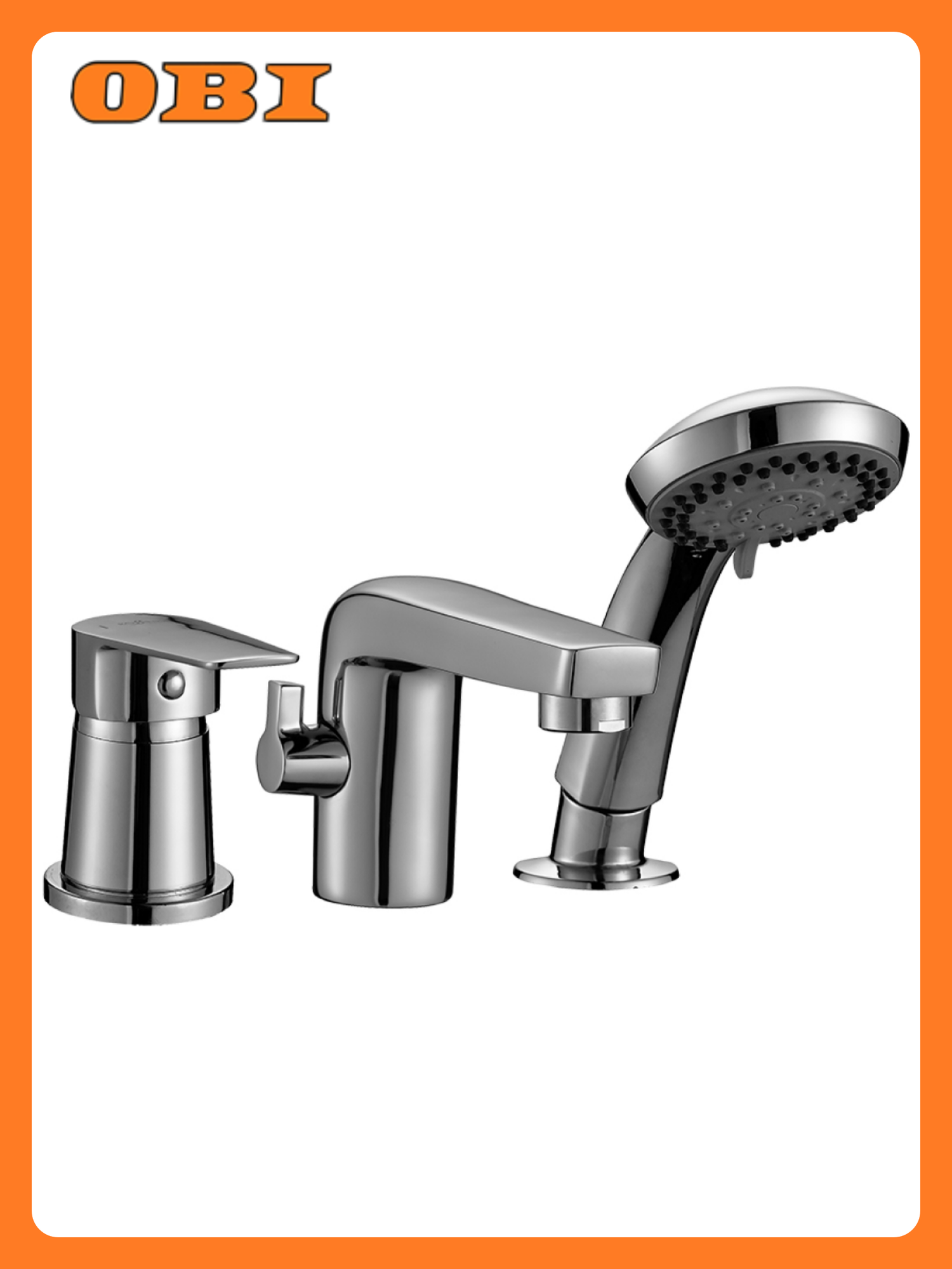 Смеситель Rossinka S35-39 на борт ванны на 3 отверстия, рычажное управление