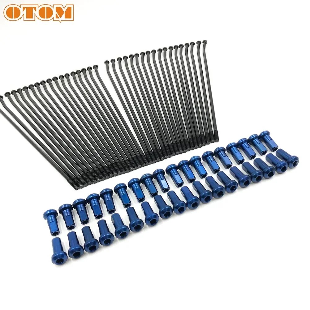 Комплект спиц заднего колеса OTOM Motocross, комплект спиц 21, 19, Темно-синий, 19 Blue Alloy Caps