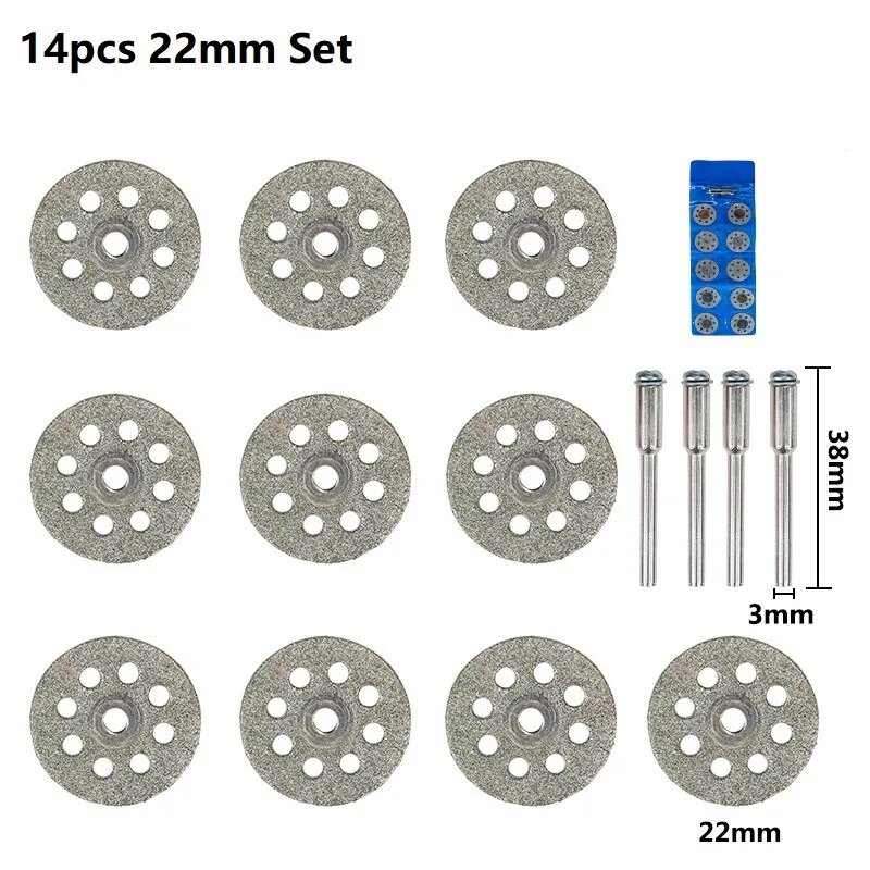 CMCP алмазные диски 10 шт. 20-30 мм с оправкой для Dremel 14pcs 22mm Set