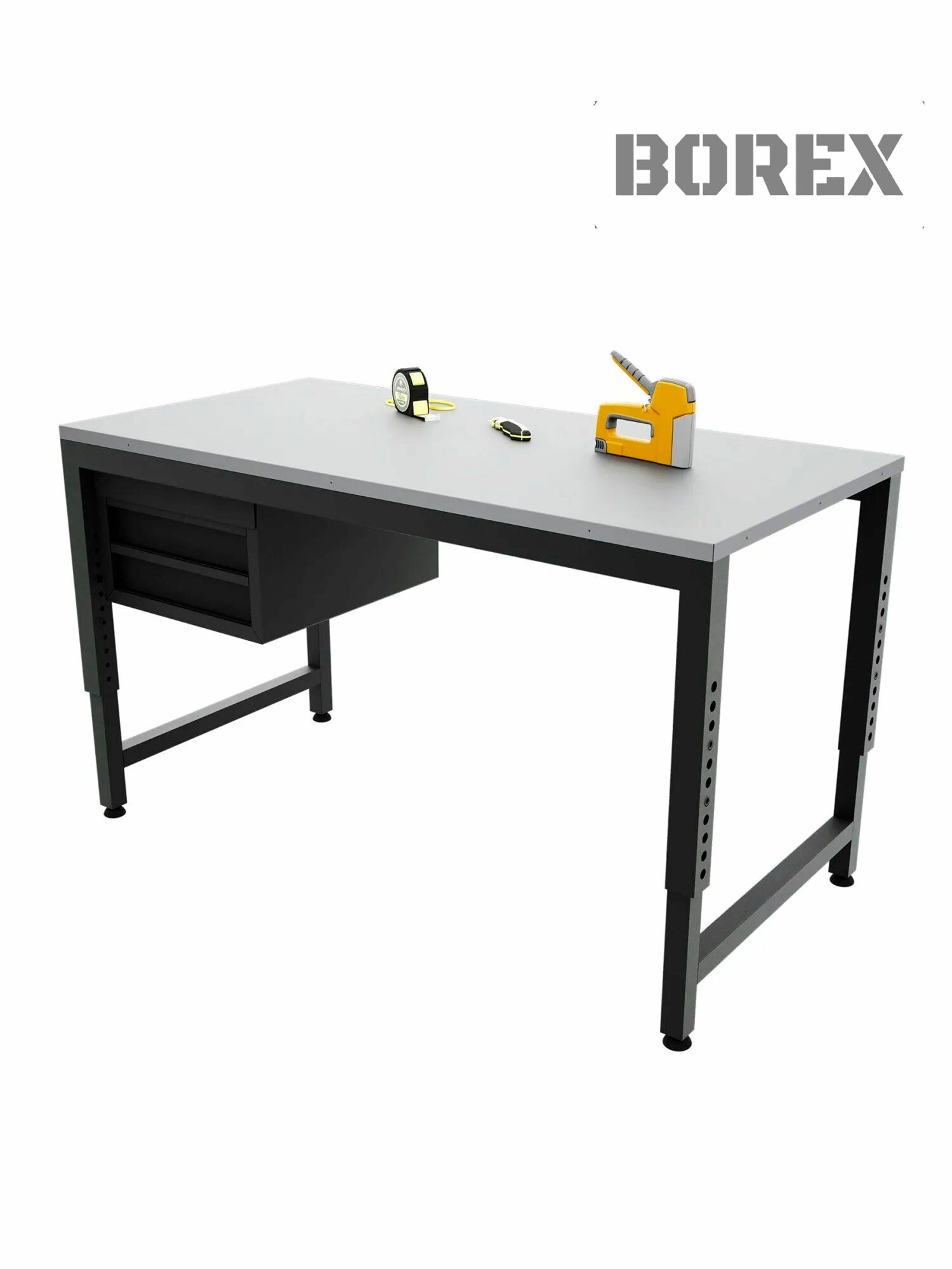 BOREX Верстак-стол регулируемый с тумбой 1400х700мм VERSTAK_REG_T_1400х700