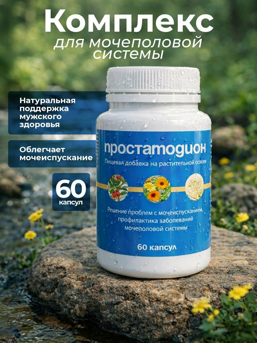 Пищевая добавка на растительной основе Простатодион, натуральный состав, 60 капсул