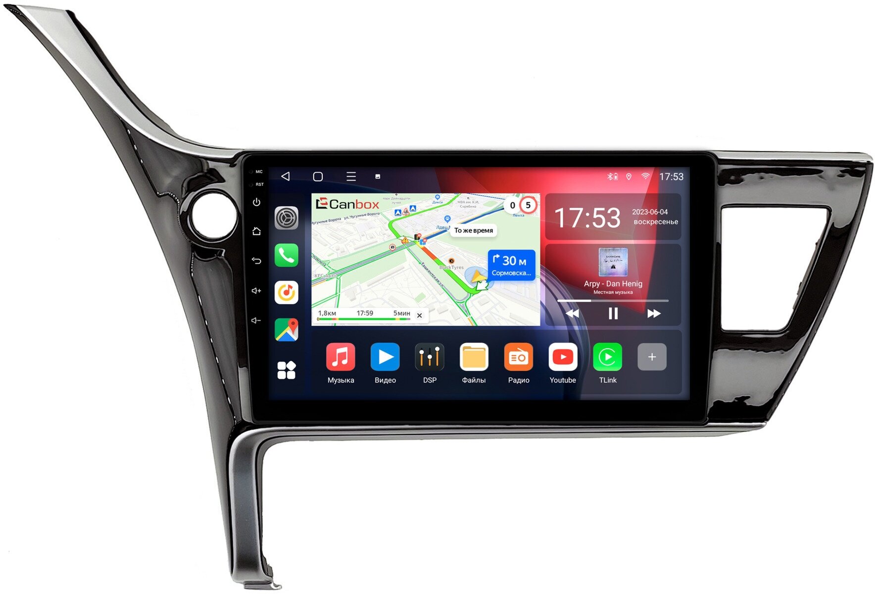 Штатная магнитола Canbox L-Line 4168-10-1266 Toyota Corolla (E160/E170/E180) 2015-2024 (гибрид, левый руль или китайский рынок) (тип 2, авто с камерой