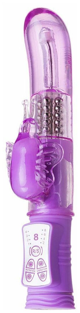 ToyFa Вибратор High-tech Fantasy из TPE с бабочкой для клитора 22.4 см (761032), фиолетовый