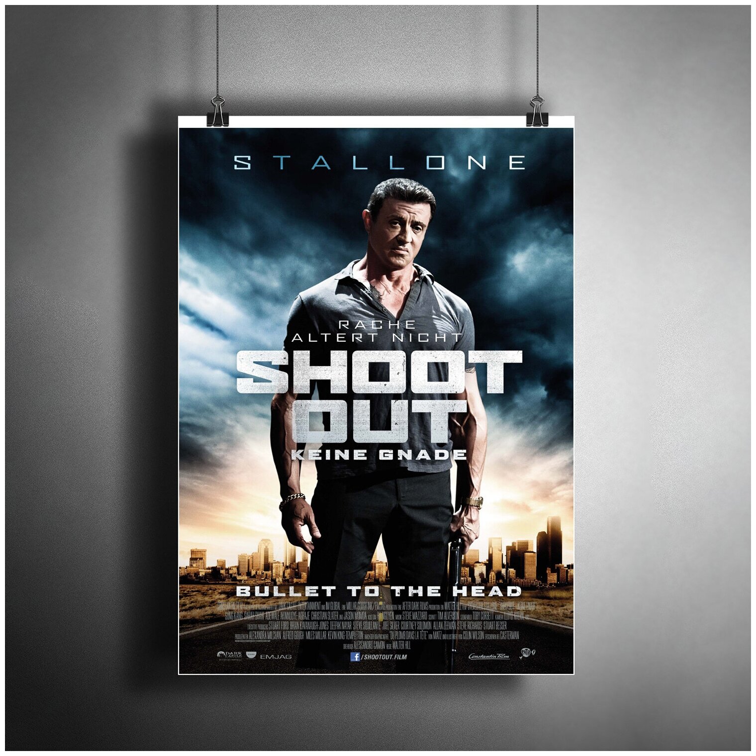 Постер плакат для интерьера "Фильм: Неудержимый. Актёр Сильвестр Сталлоне. Bullet to the Head"/ Декор дома, офиса, комнаты A3 (297 x 420 мм)