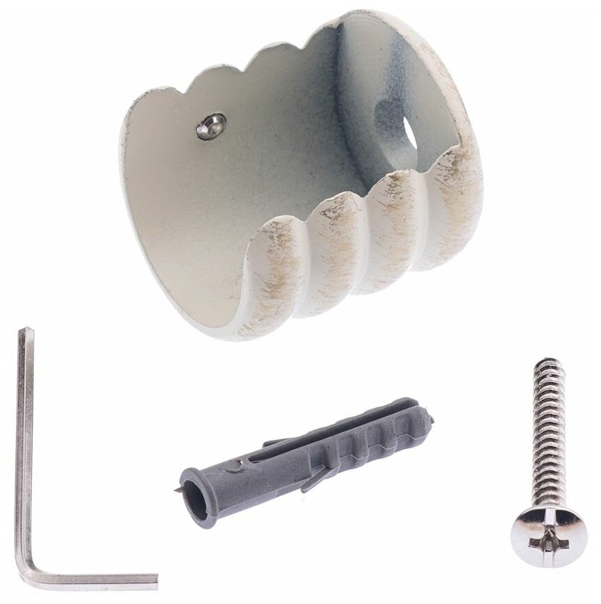 Кронштейн OLEXDECO «Боковой открытый» для трубы диаметром 25 мм. Белое золото, 2 шт.