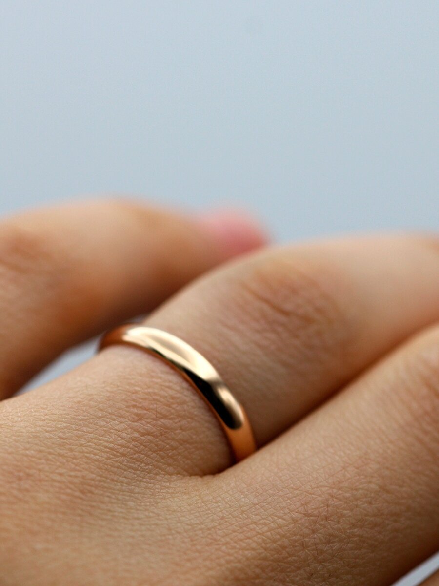 Кольцо обручальное, красное золото, 585 проба