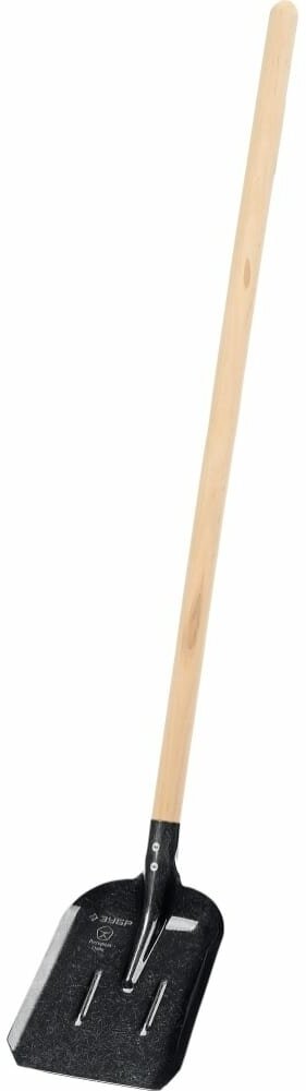 Совковая лопата ЗУБР Профи-5 с ребрами жесткости, деревянный черенок, корпус из углеродистой стали, прочная конструкция