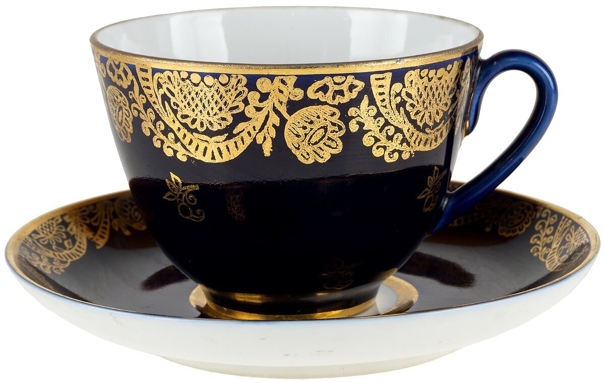 Чайная пара "Ночь". Фарфор, ЛФЗ, СССР, вторая половина 20 века