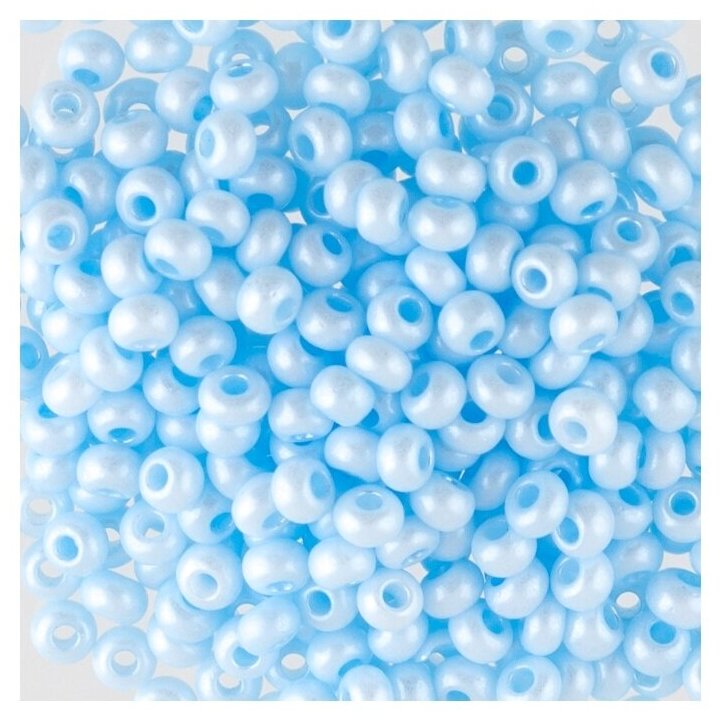 Бисер для рукоделия 50 г Чехия Gamma круглый 4 10/0 2.3 мм D300 св. голубой (16236)