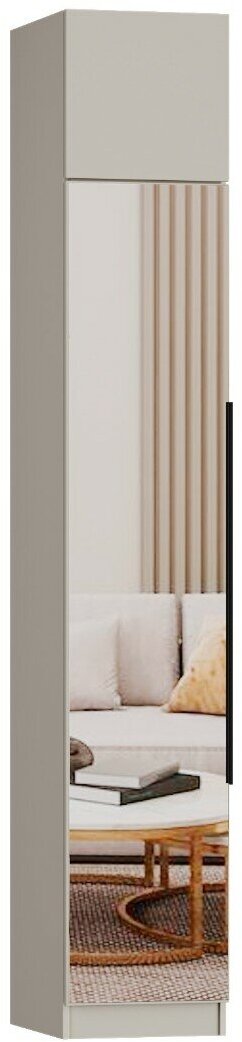 Шкаф-пенал, для одежды Эрик, Легкомаркет, левый, 50х52х230, цвет кашемир, бельевой, с зеркалом