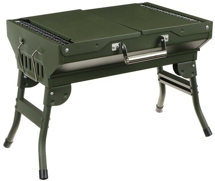 Мангал-бербекю 45 х 30 х 35 см, цвет хаки