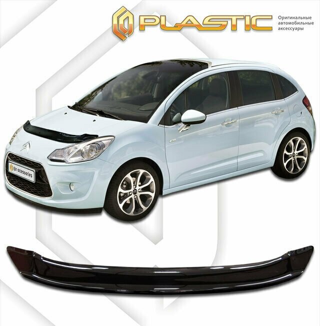 Дефлектор капота для Citroen C3 хэтчбэк 5 Door 2009-2013 Classic черный