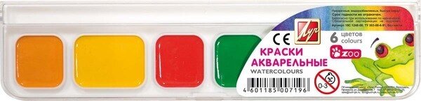 Акварельные краски " ZOO" 6 цветов без кисти ЛУЧ 19С1248-08