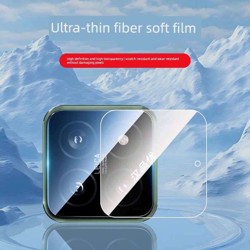 Ультратонкий волоконный защитный экран для камеры Xiaomi 14 Pro - 1 лист, устойчивый к царапинам, прозрачный, гибкий,