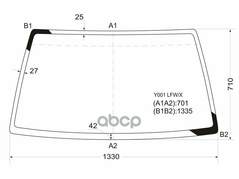 Стекло лобовое Suzuki Escudo 88-97 / Chevrolet Tracker 88-97 XYG арт. Y001 LFW/X