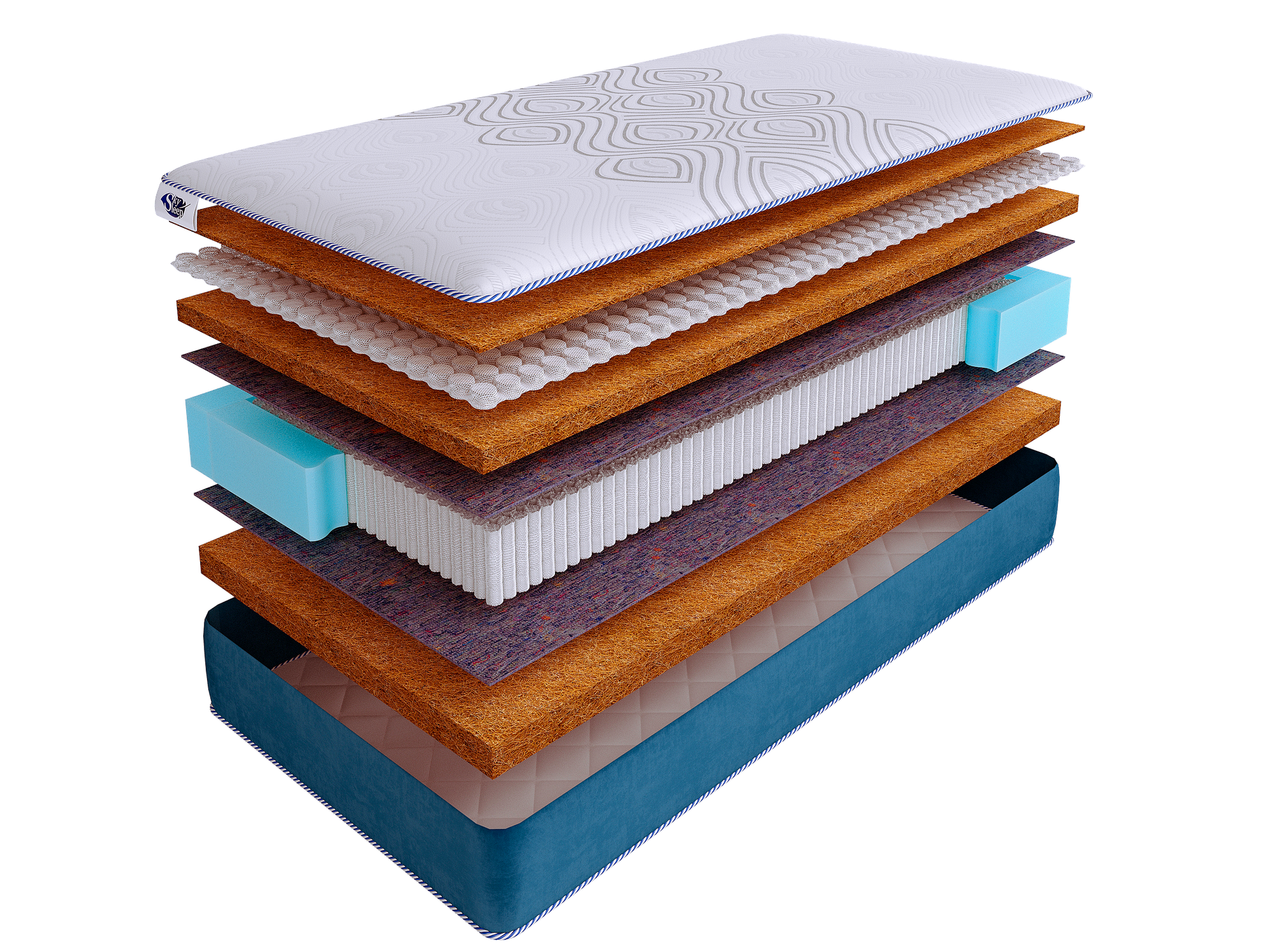 Ортопедический матрас с эксклюзивным высоким уровнем комфорта SkySleep SUPREME NANO Hard S2000 на кровать 70x190