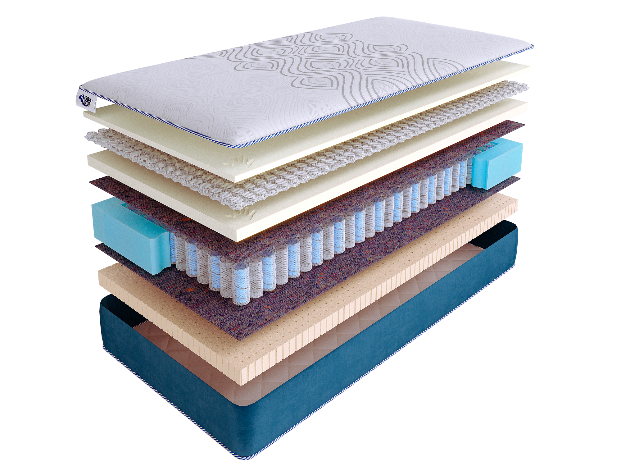 Ортопедический матрас с эксклюзивным высоким уровнем комфорта SkySleep SUPREME NANO Cloud DS на кровать 80x220